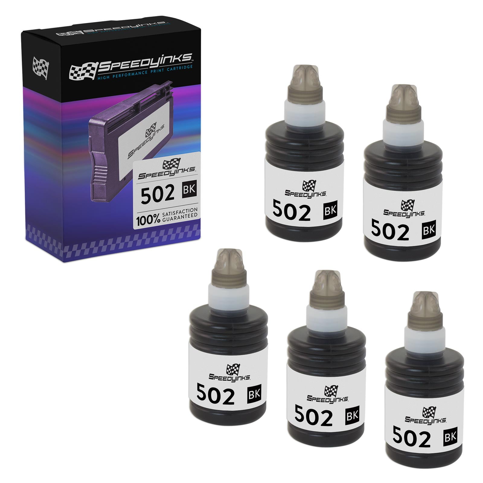 SPEEDYINKS Compatible Ink Bottle Replacement for Epson 502 T502120-S (5 ...