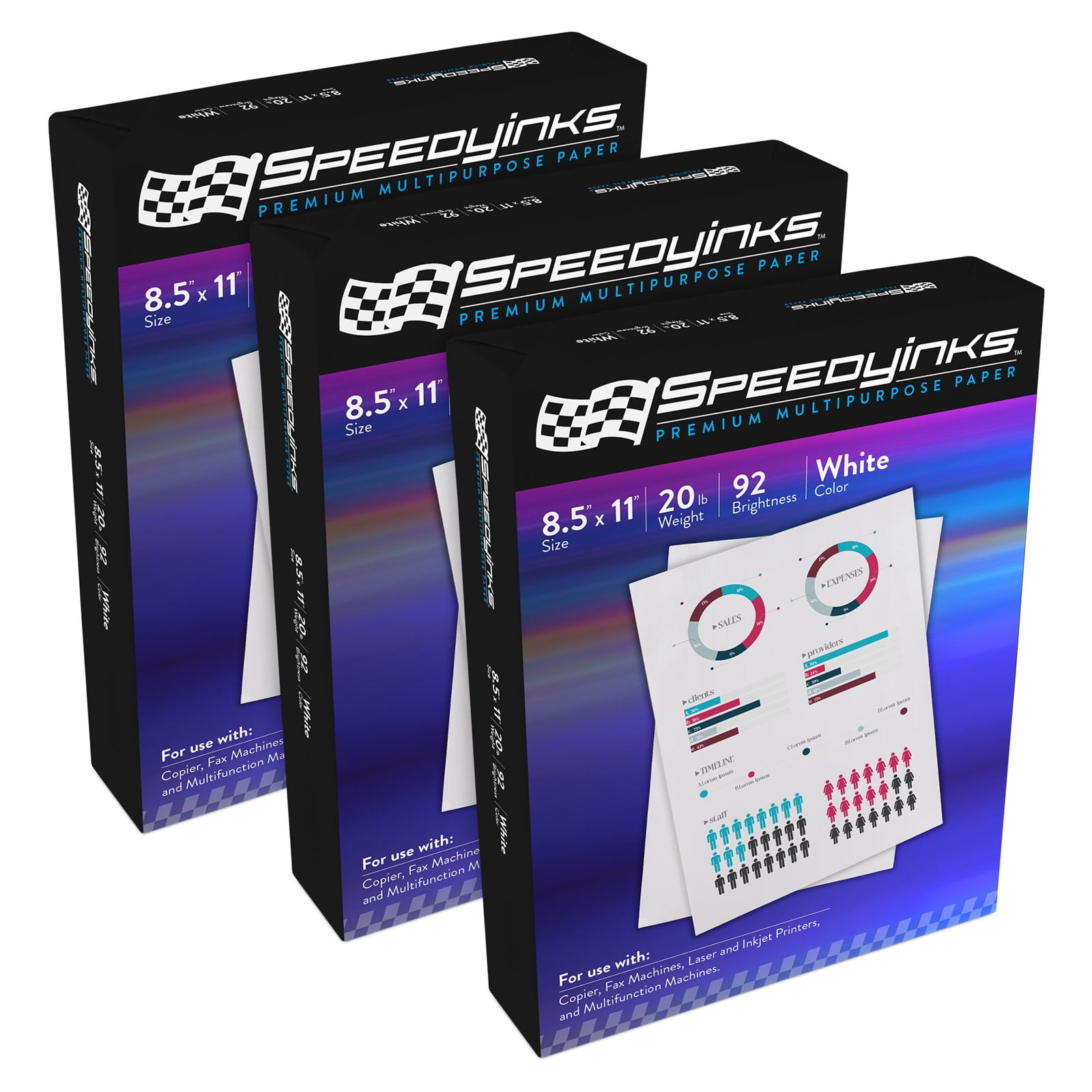 SPEEDYINKS Paper Compatible with 20LB. for use in Comet Copy Paper, 92 ...