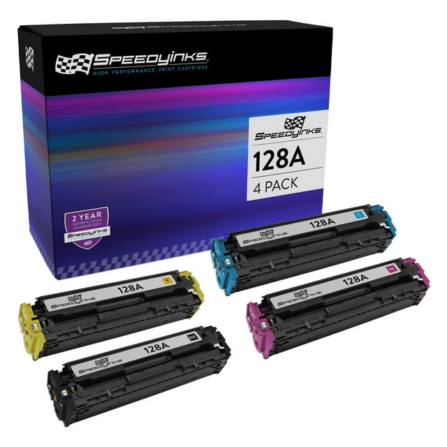 SPEEDYINKS Toner Cartridge Replacement for HP 128A (Black, Cyan, Magenta, Yellow, 4-Pack ...