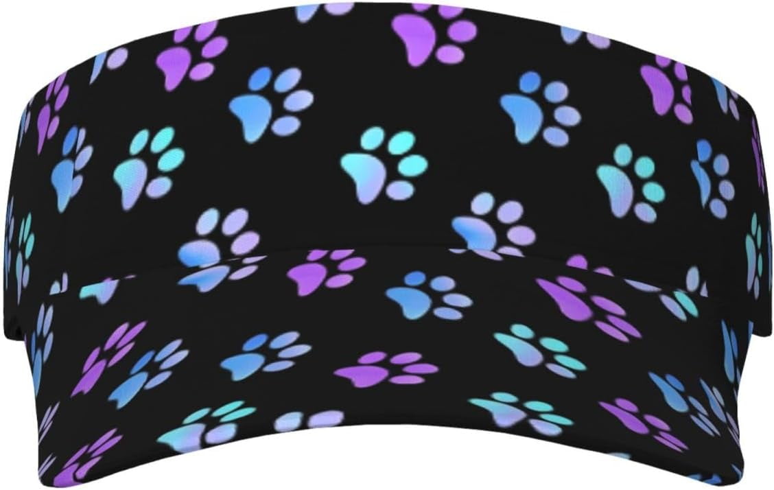 SPEKSEE Cute Dog Paw Print Sun Visor Hat, Fashion Empty Top Baseball ...
