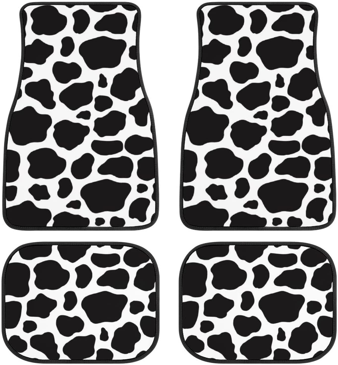 SPEKSEE Waterproof Universal Fit Car Floor Mats, Black And White Cow ...