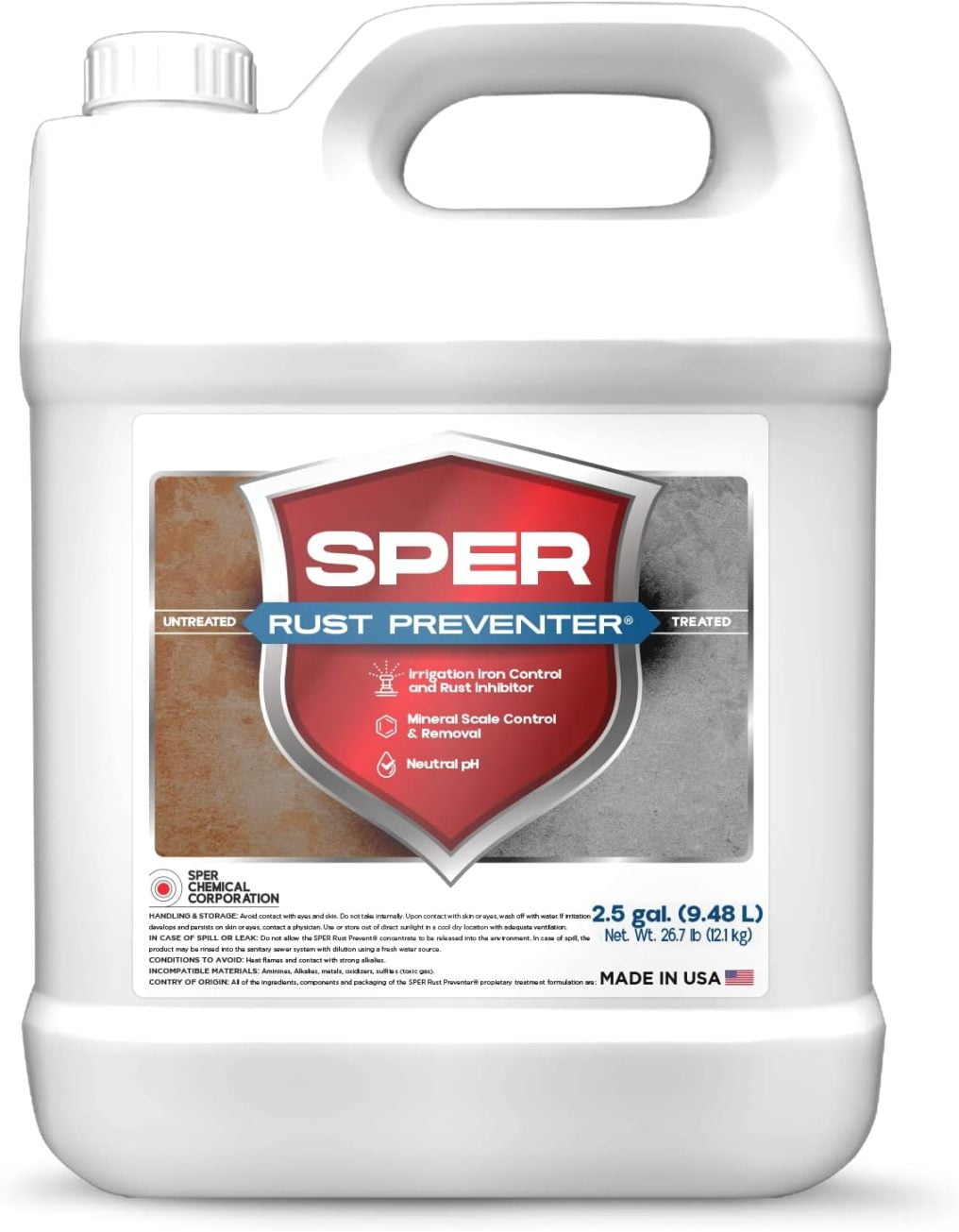SPER Rust Preventer - 2.5 gal Liquid Sprinkler & Irrigation System Rust ...