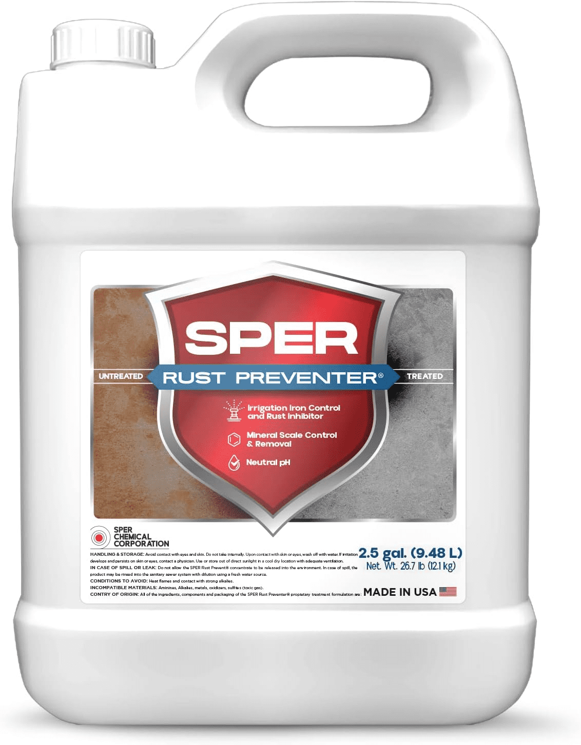 SPER Rust Preventer 2.5 Gallon Liquid Rust Inhibitor for Sprinkler ...