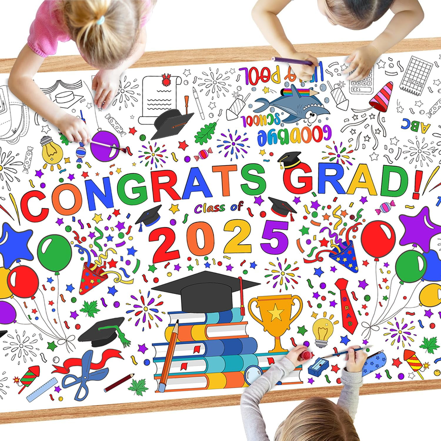 SPERINGEEN Kindergarten GraduationTRDN Coloring Tablecloth/Poster for ...