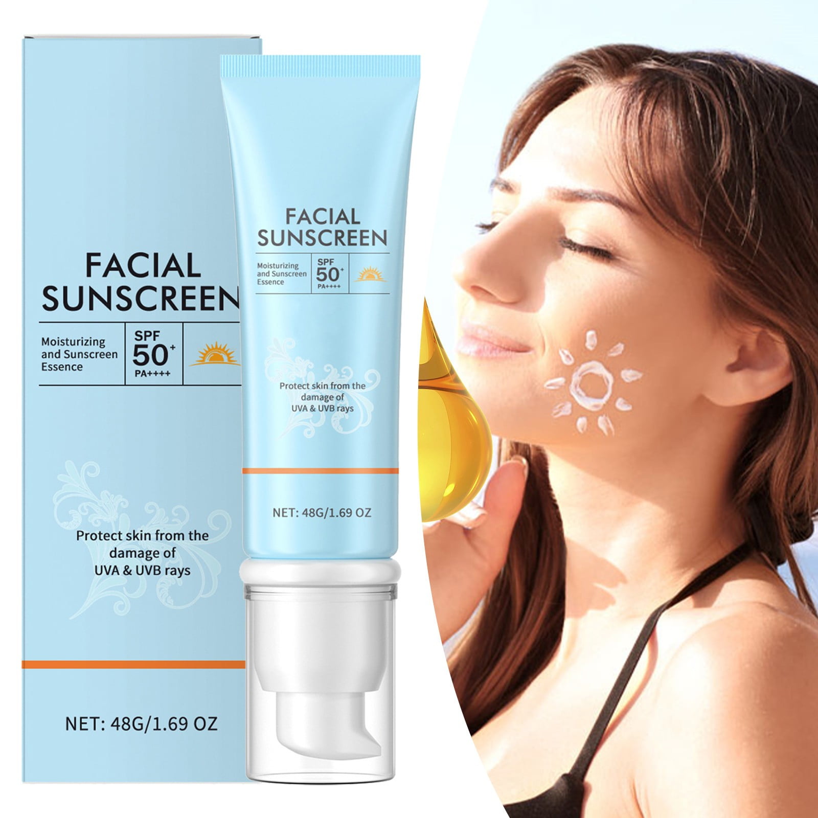 SPF 50 Clear Face Moisturizer SPF 50 | Hydrating Sun Essence Cream for ...