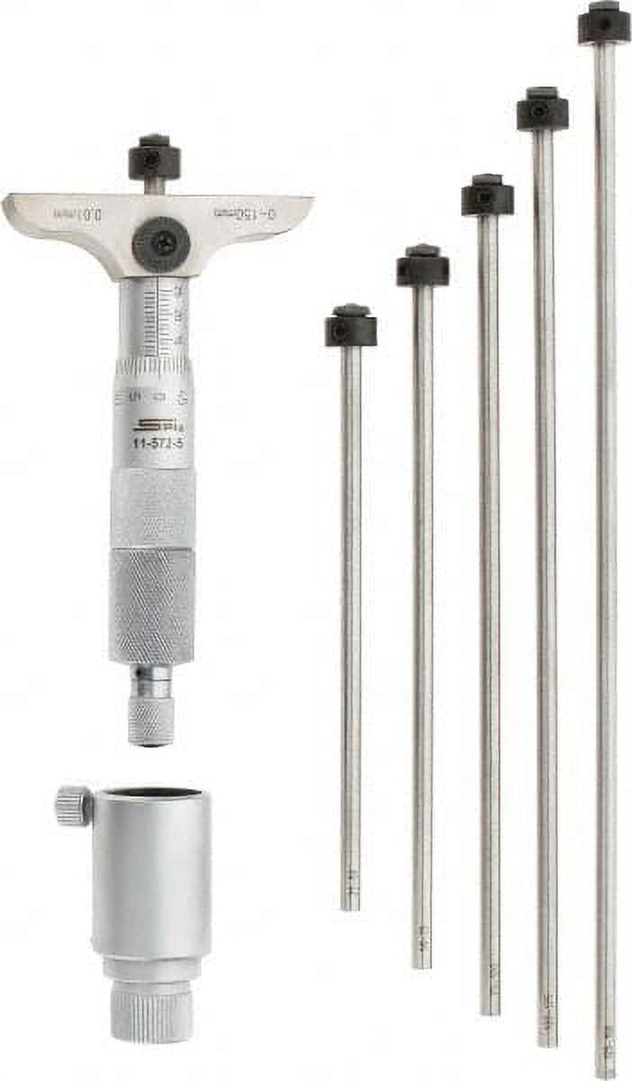 SPI 0 to 150mm Range, 6 Rod, Mechanical Depth Micrometer Ratchet Stop ...