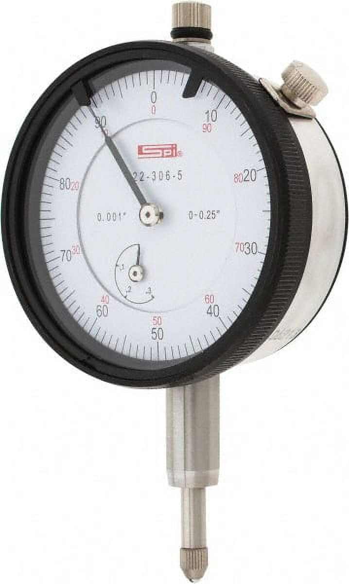 SPI 1/4" Range, 0-100 Dial Reading, 0.001" Graduation Dial Drop Indicator 2.2" Dial, 0.1" Range ...