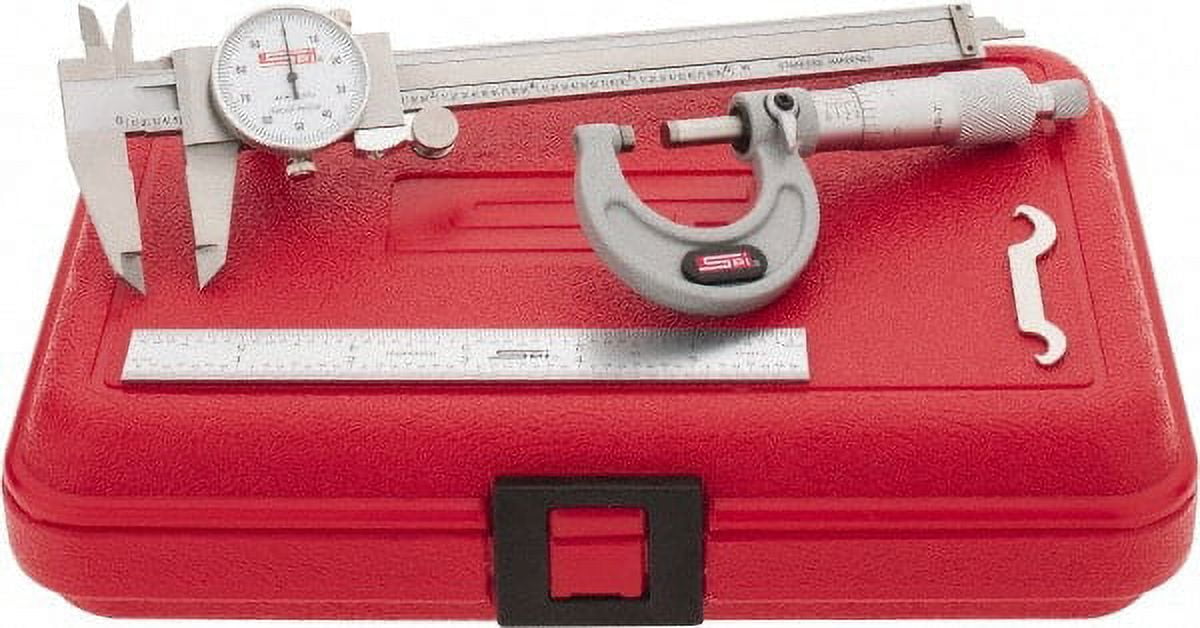 SPI 13-096-3 Machinist Measurement Set: 0 to 6" Dial Caliper, 0 to 1 ...