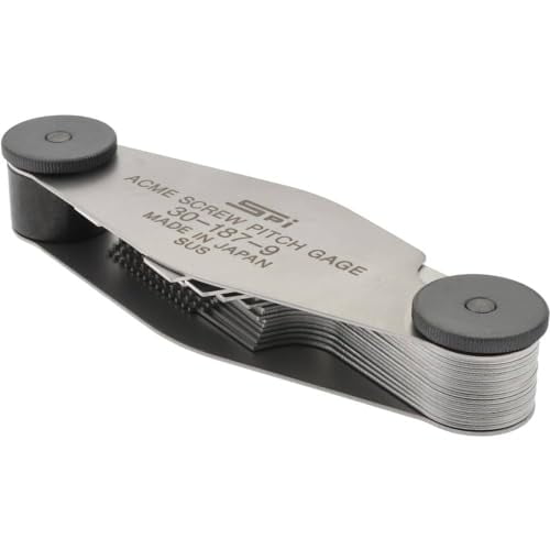 SPI 30-187-9 Stainless Steel Acme Screw Pitch Gage: 16-Leaf, 1 to 12 TPI, 29° Thread Angle ...