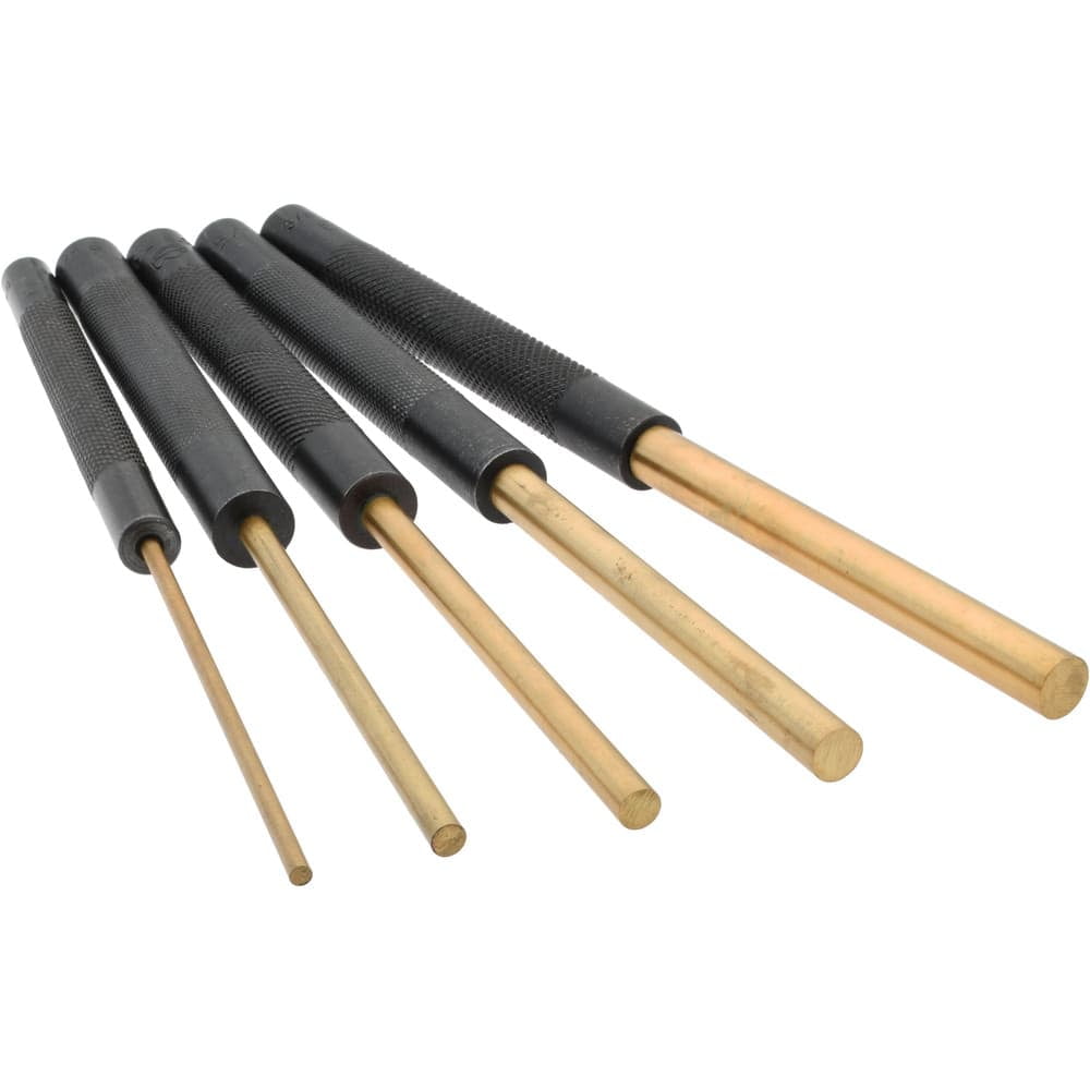 SPI 5 Piece Brass Pin Punch Set: 1/8", 3/16", 1/4", 5/16" & 3/8" Punch ...