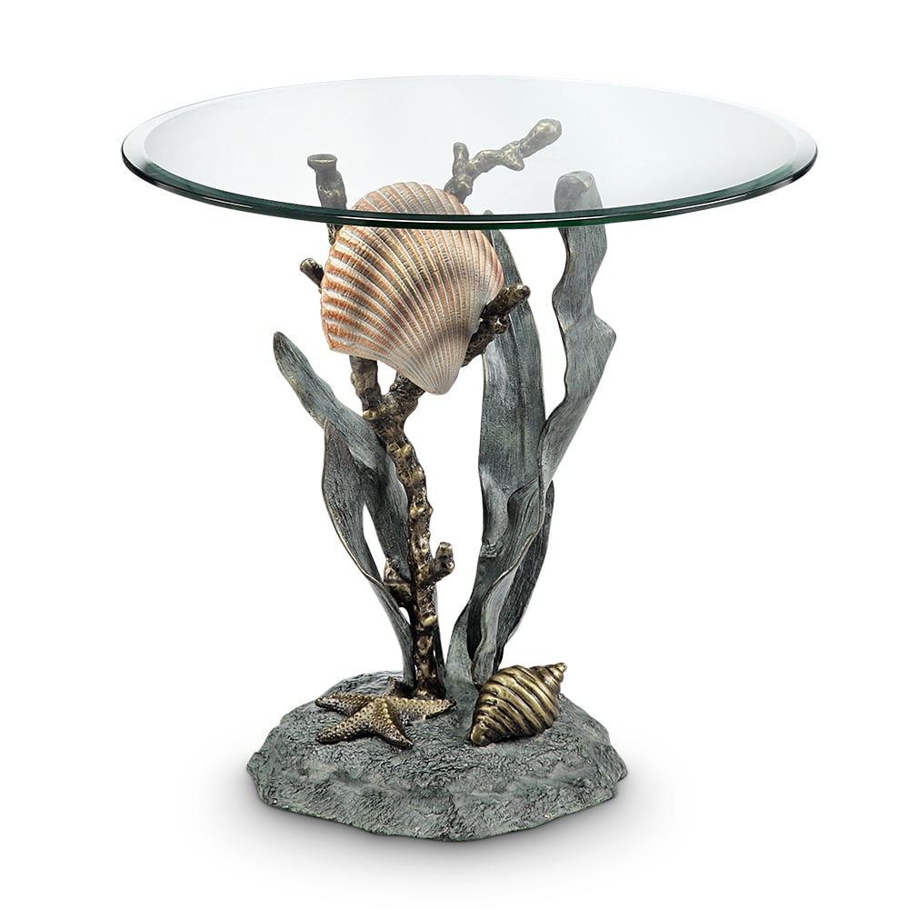 SPI Aluminum Shells and Seagrass End Table - Walmart.com