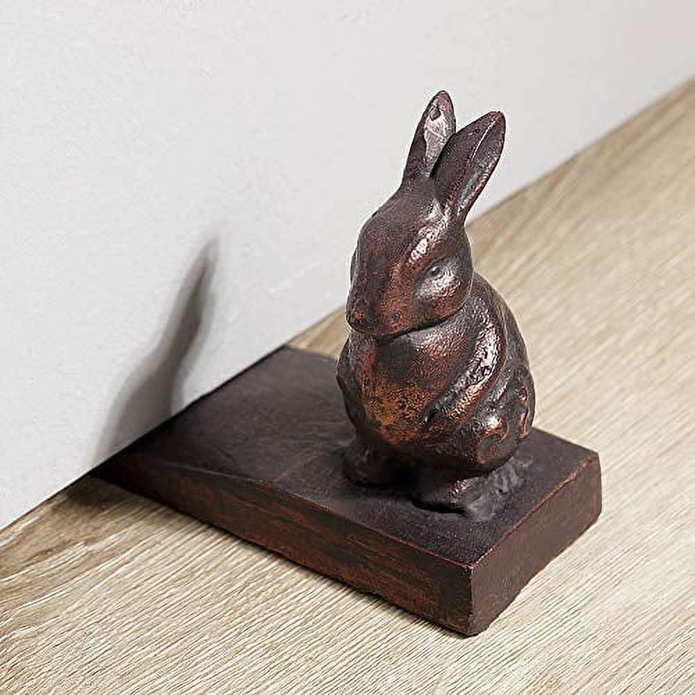 SPI Bunny Rabbit Doorstop, Bronze, Cast Iron, 4.5"H 5"W 2.5"D, 1 Pc ...