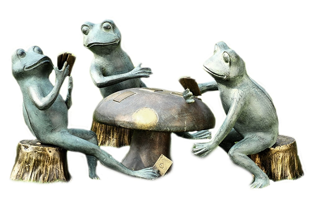 SPI Card Cheat Frogs 4 Piece Aluminum Garden Sculpture - Walmart.com