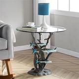 SPI Home Cast Aluminum Barracuda Glass Top End Table - Walmart.com