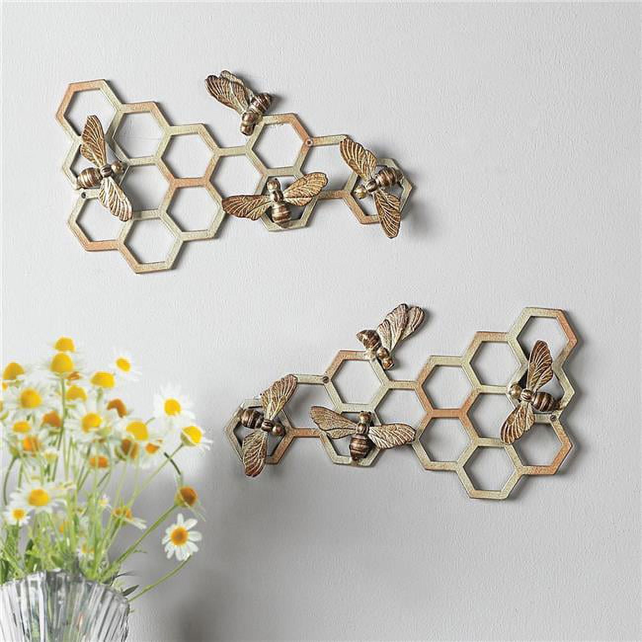 SPI Home 35124 15 x 8 x 1 in. Honeycomb & Bee Wall Plaques - Walmart.com