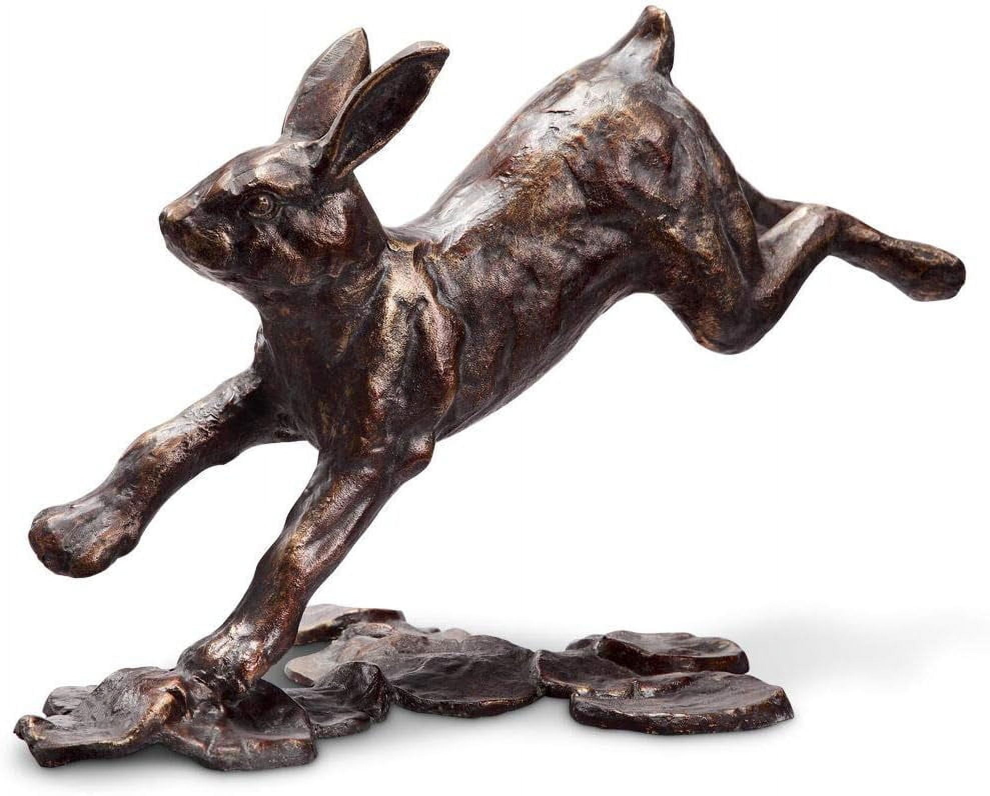 SPI Home Cast Aluminum Running Rabbit Garden Sculpture 15 Inches Long ...