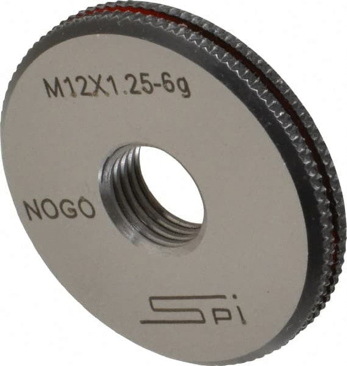 SPI M12x1.25 No Go Single Ring Thread Gage Class 6G, Oil Hardened Nonshrinking Steel (OHNS), NPL ...