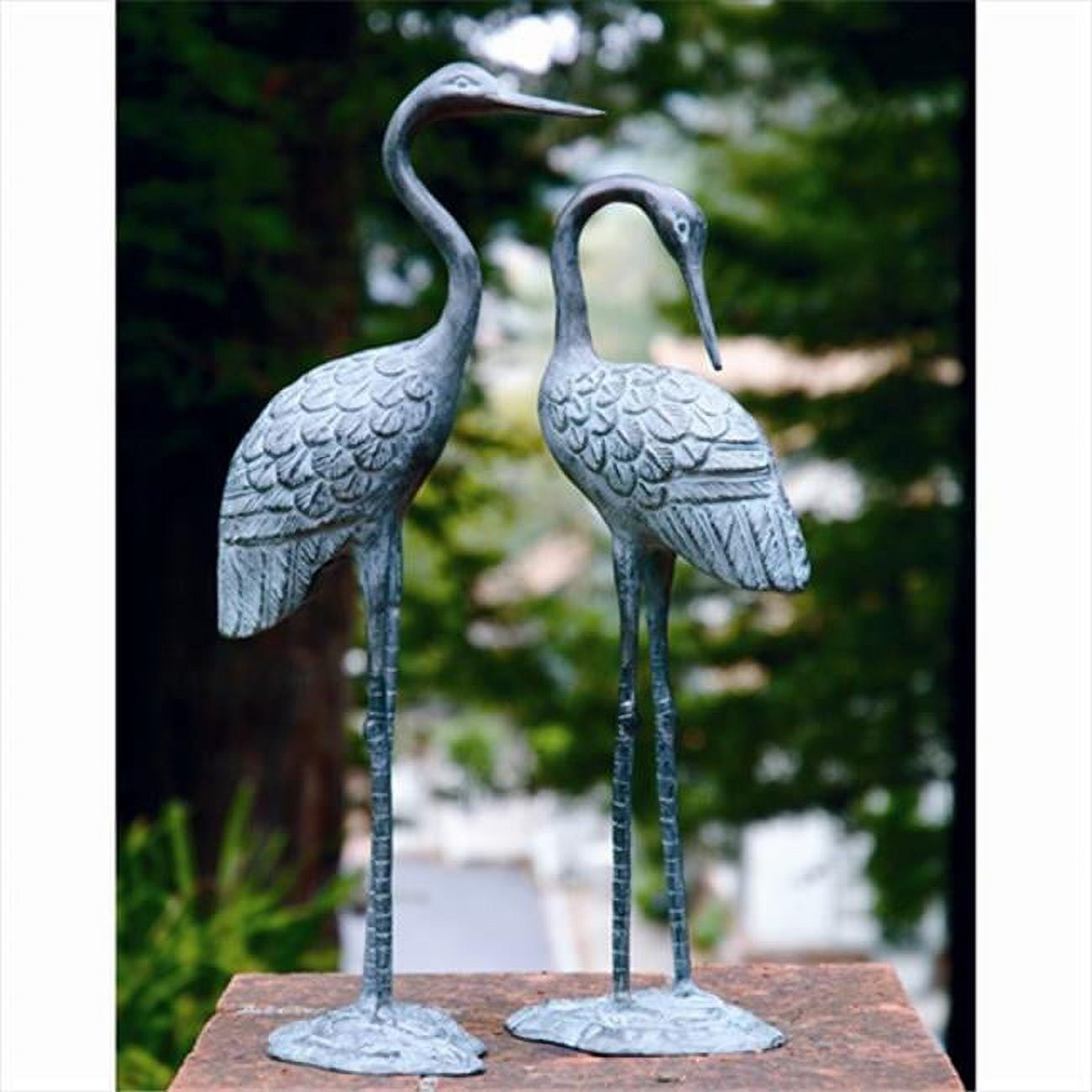 SPI Pair of Oxidized Brass Love Cranes Garden Statues - Walmart.com
