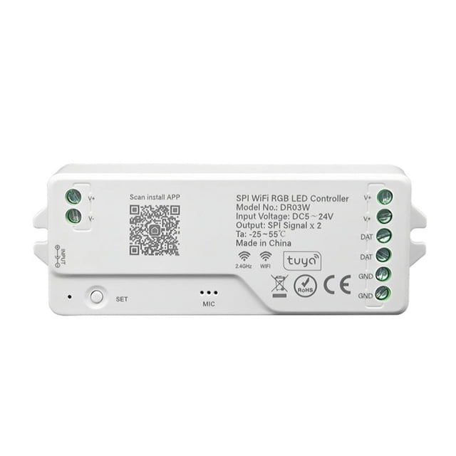 SPI WiFi RGB LED Controller DR03W Tuya Wifi LED Controller for WS2811 ...