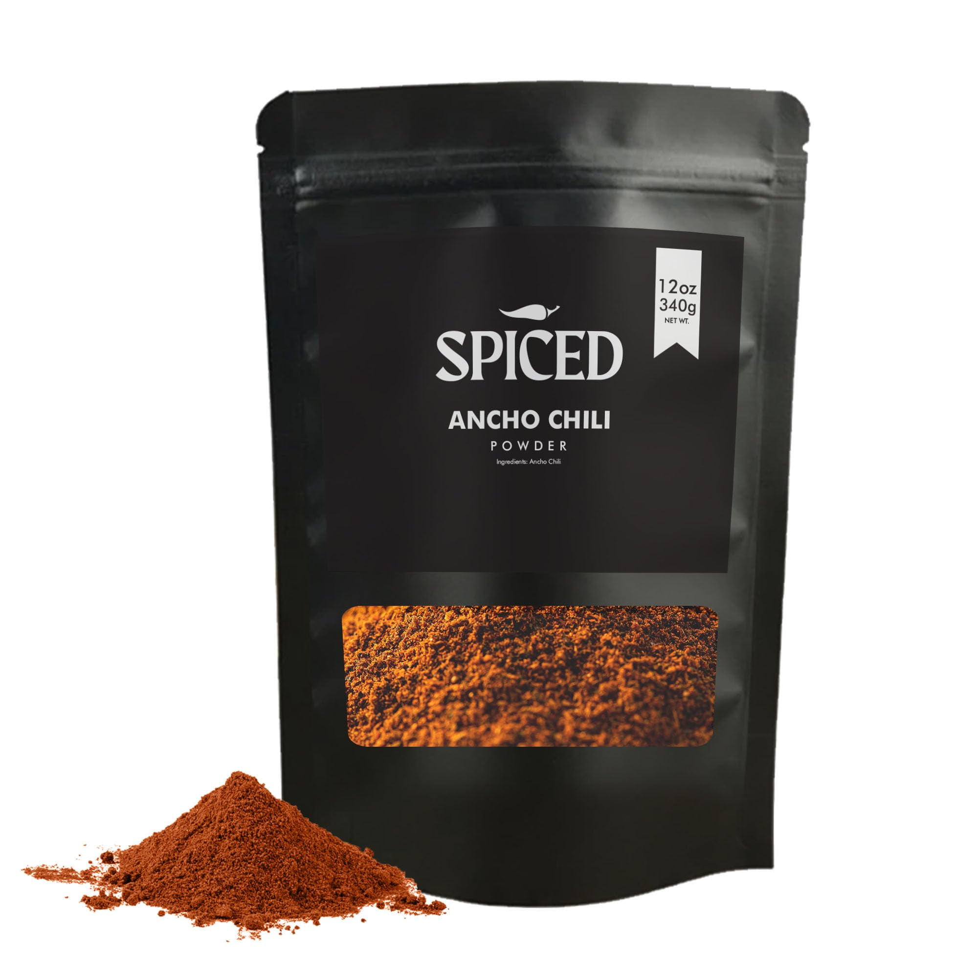 SPICED Ancho Chili Powder, TSF6 12 Oz of Ground Ancho Chili Pepper in ...