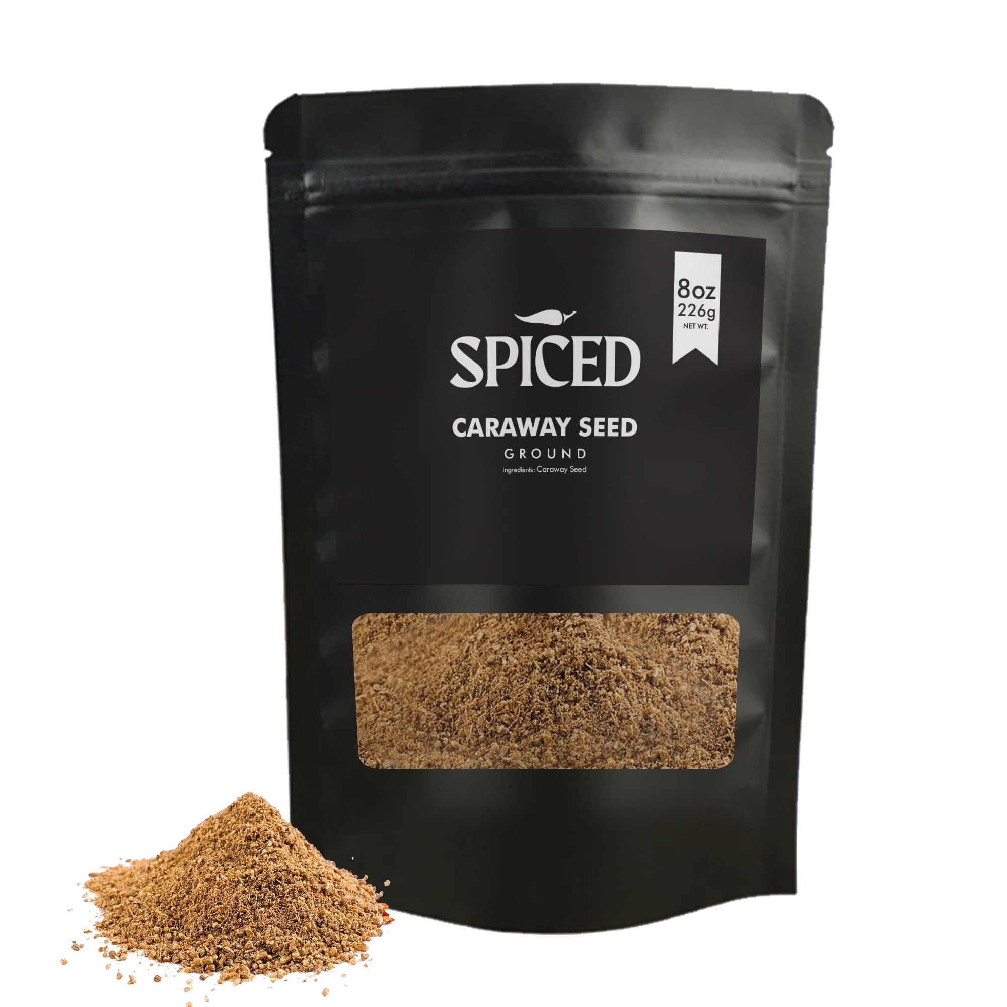 SPICED Ground Caraway Seed, 8oz of Authentic Caraway Seeds in Resealable Bag, Great for Cooking ...