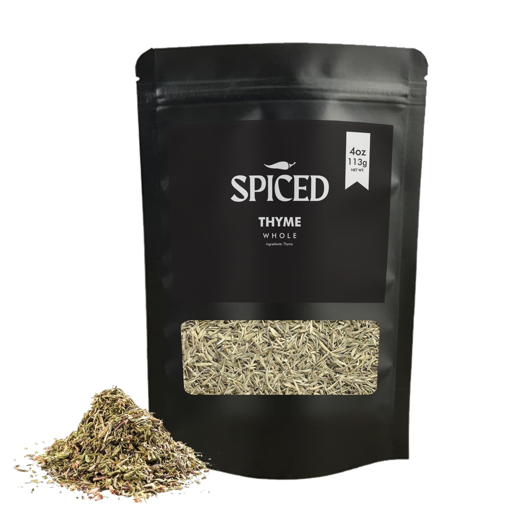 SPICED Thyme Leaves, 4 MMF7 Oz of Whole Thyme Leaves in Closable Bag for Cooking, Great for ...