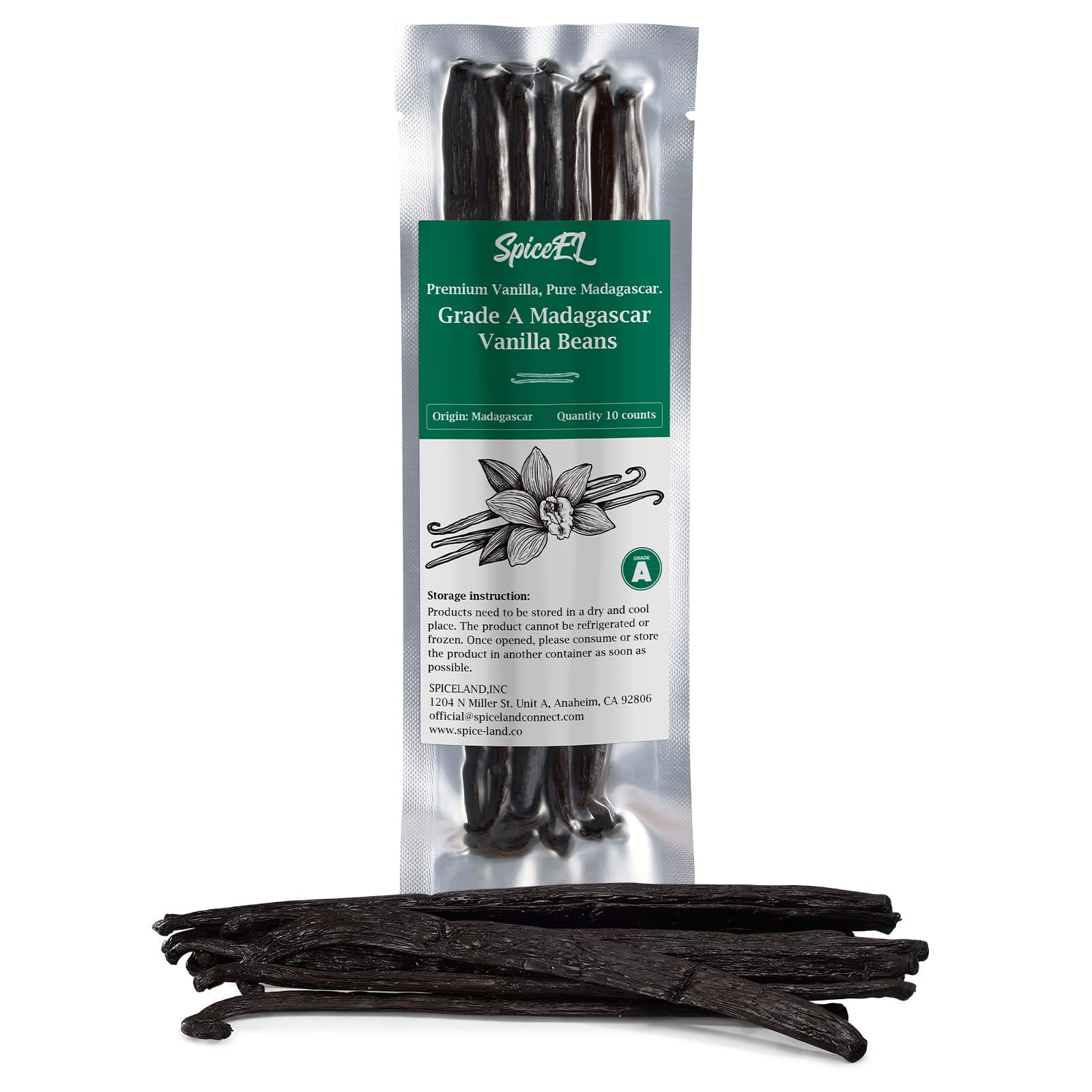 SPICEEL Madagascar Vanilla Beans BCF26 Grade A Vanilla Pods for Making ...