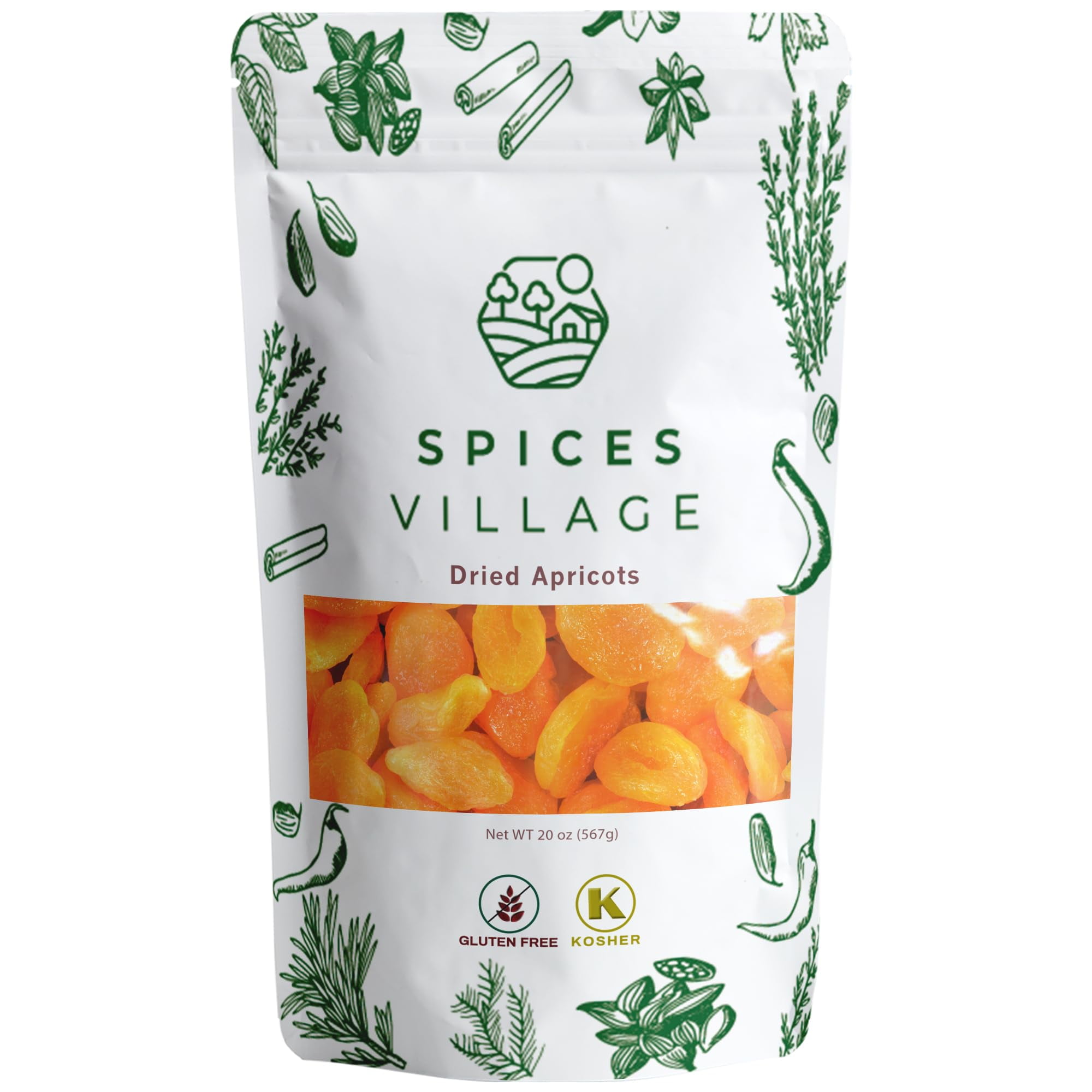 SPICES VILLAGE Dried Apricots, BDF6 No Added Sugar, All Natural ...