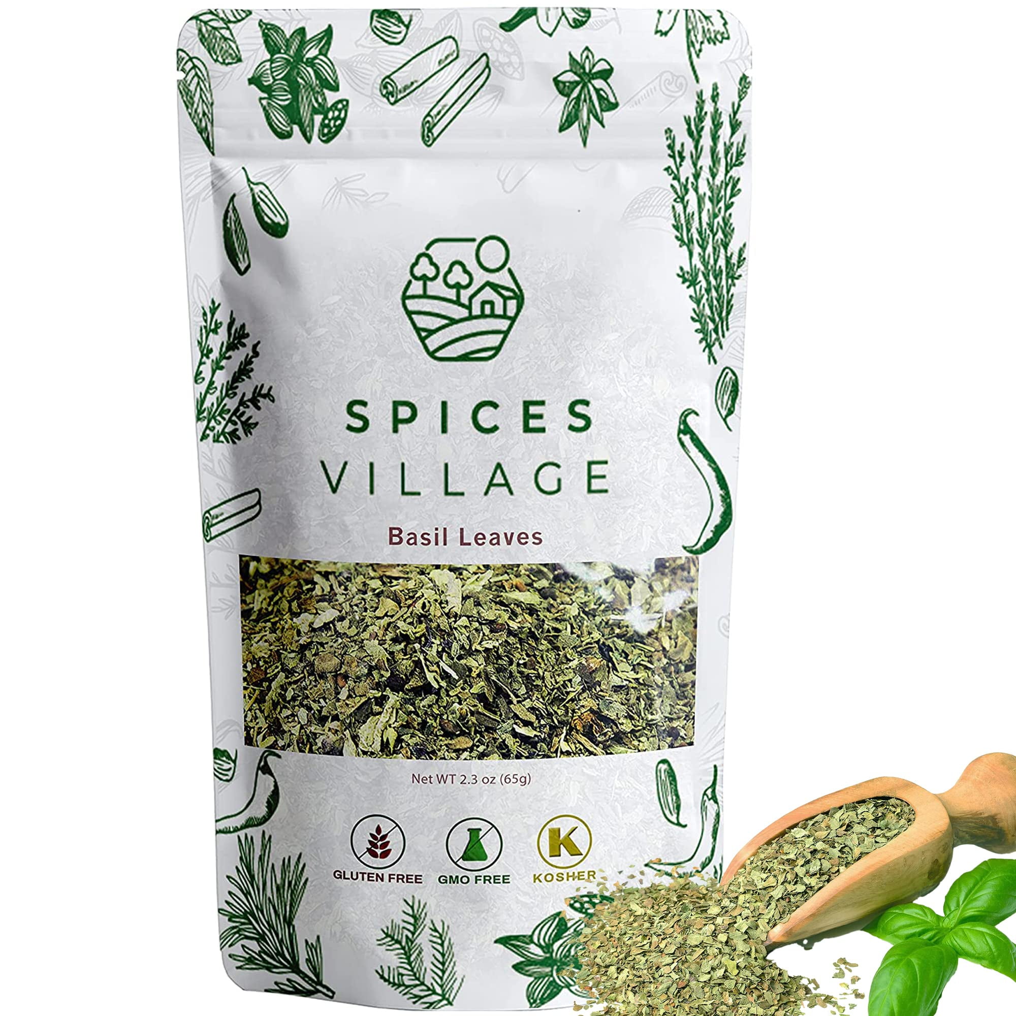SPICES VILLAGE Dried Basil DMF15 (2.3 oz), Basil Spice, All Natural ...