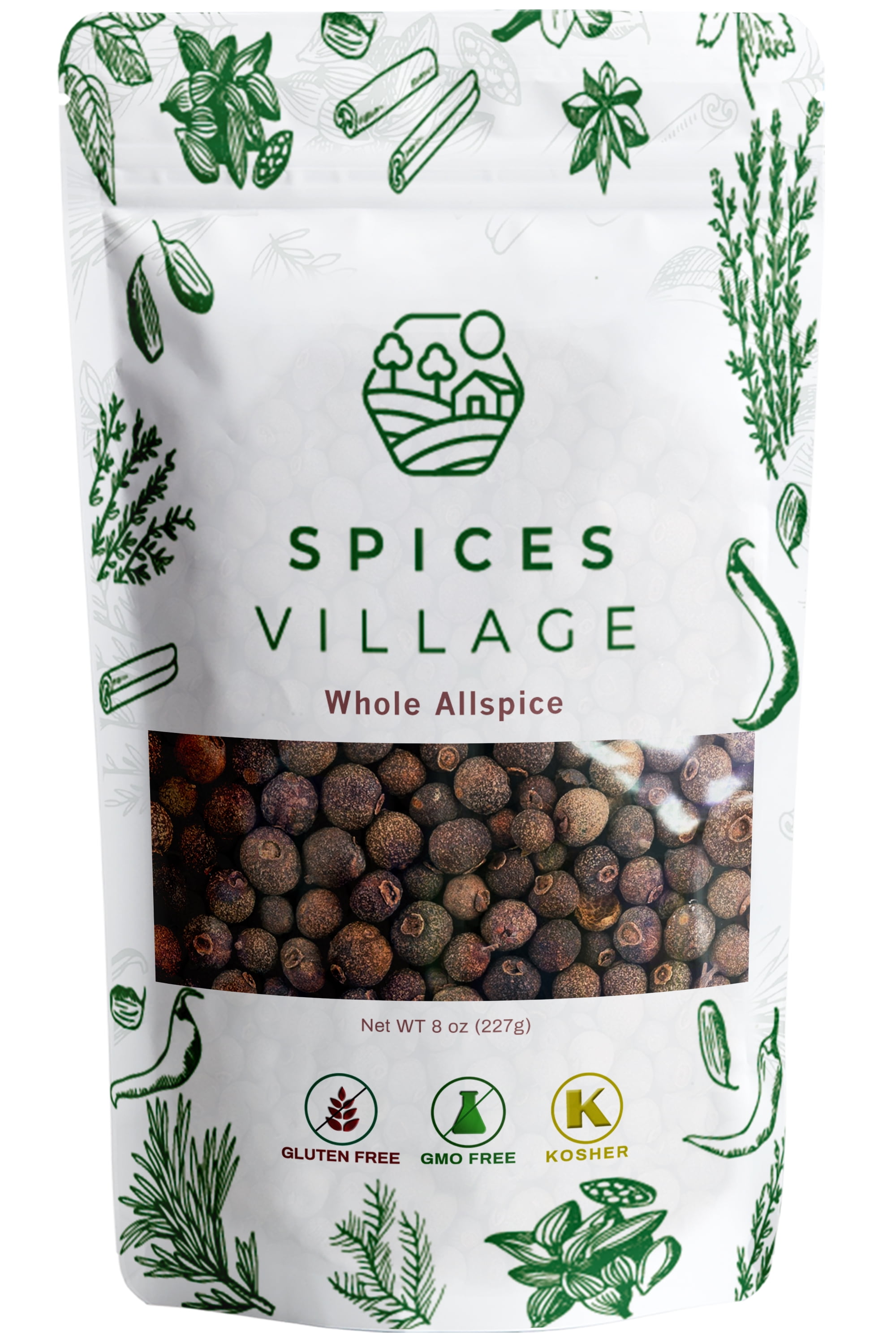 SPICES VILLAGE Whole Allspice (8 Oz) - Fresh & Dried Spice Berries for ...