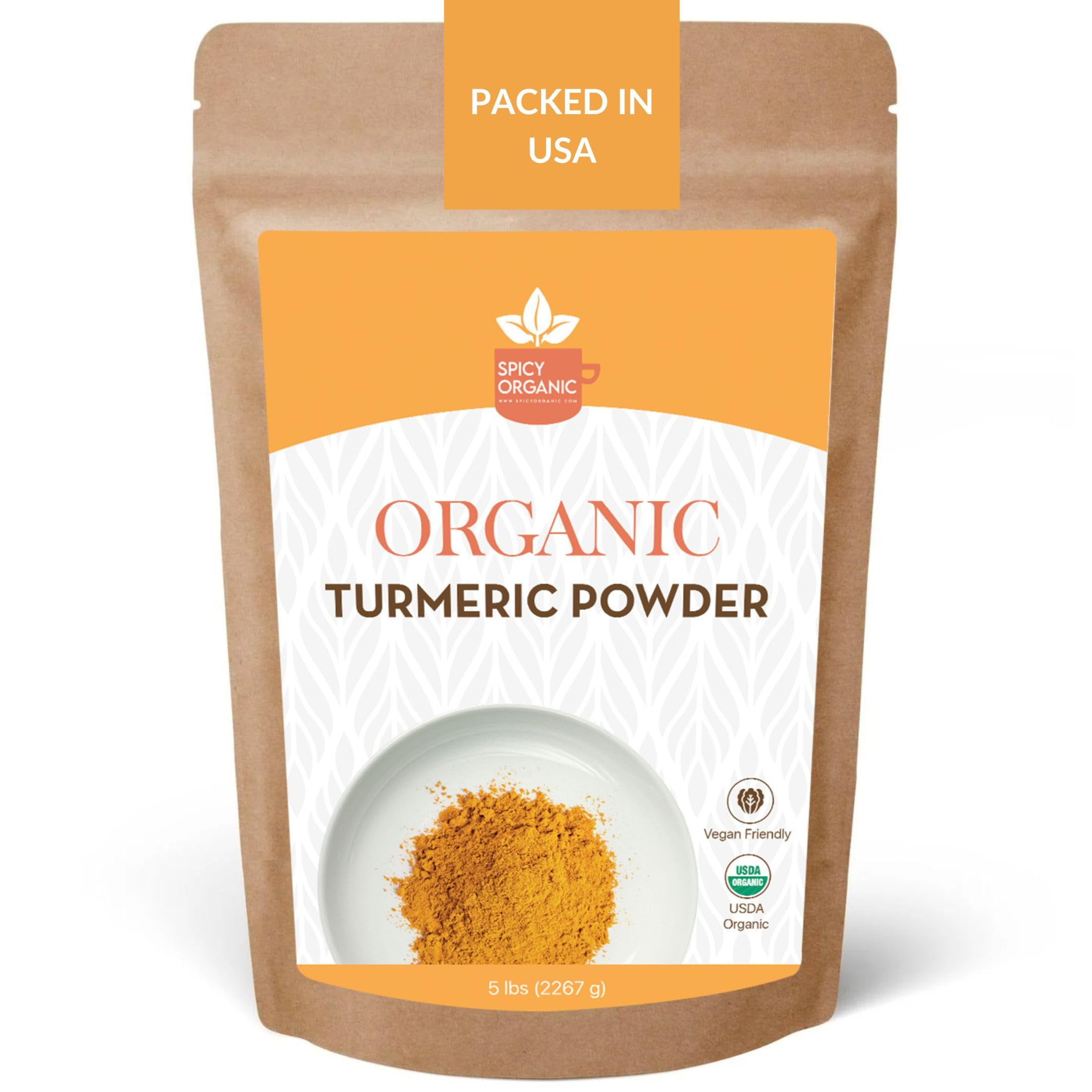 SPICY ORGANIC Turmeric Powder 5lb - Ground Tumeric Root with Active ...