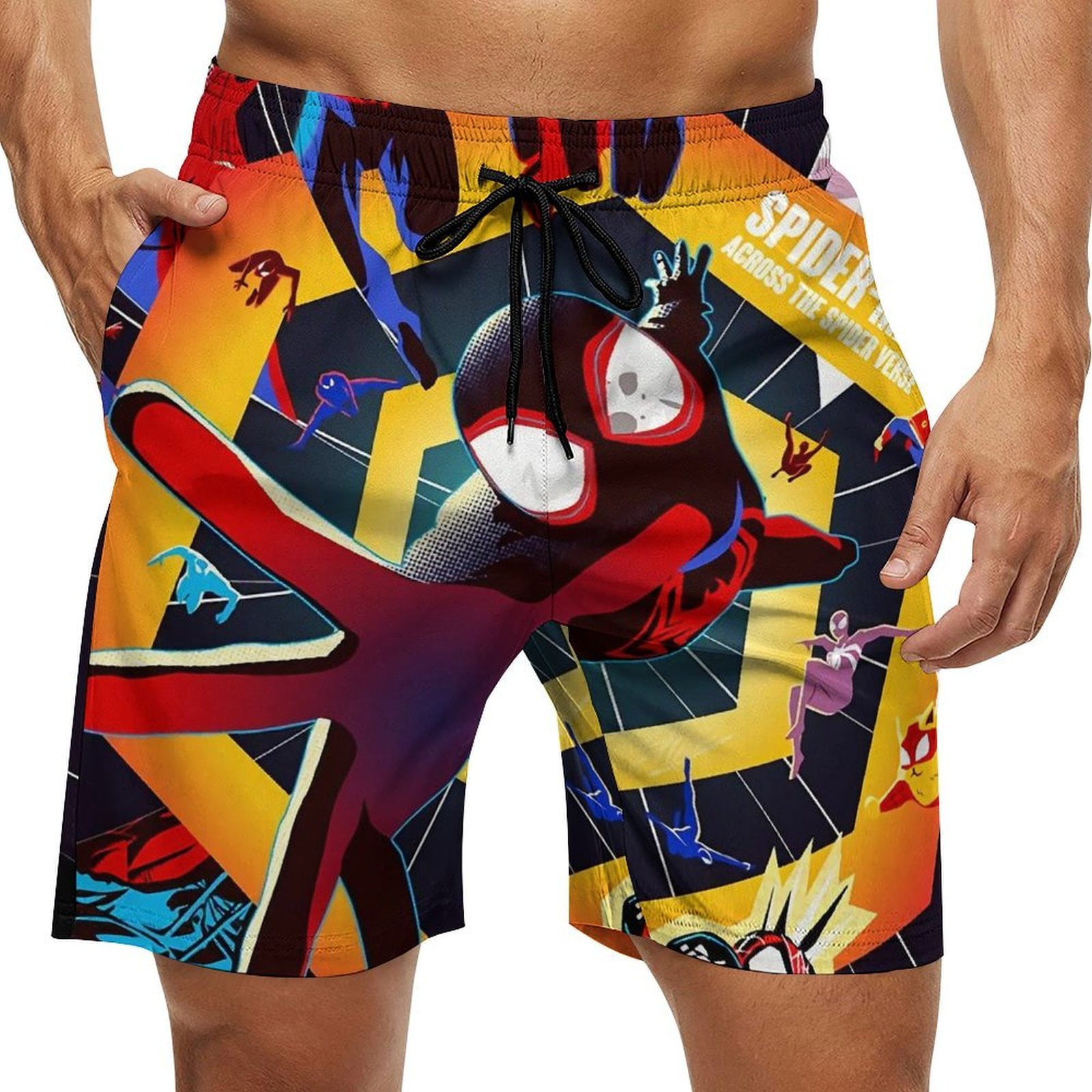 SPIDER-MAN ACROSS THE SPIDER VERSE Mens Swim Trunks with Compression ...