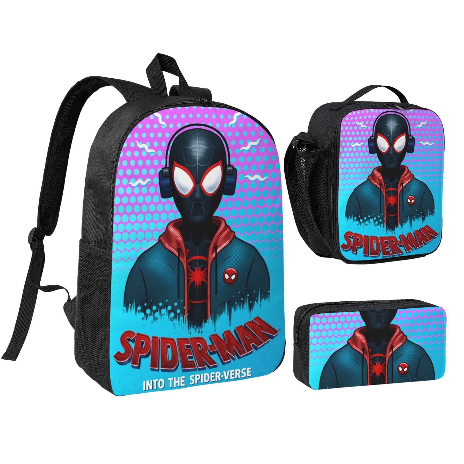 SPIDER-MAN INTO THE SPIDER-VERSE School Backpack with Lunch Box and ...