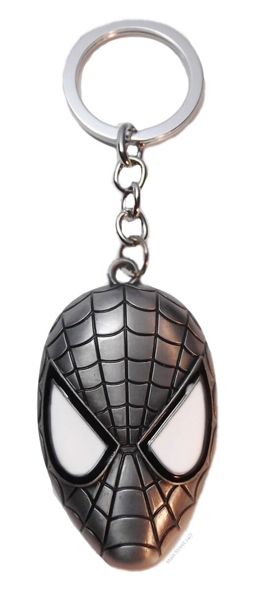 SPIDERMAN Face Antique Pewter Finish Metal & Enamel KEYCHAIN - Walmart.com