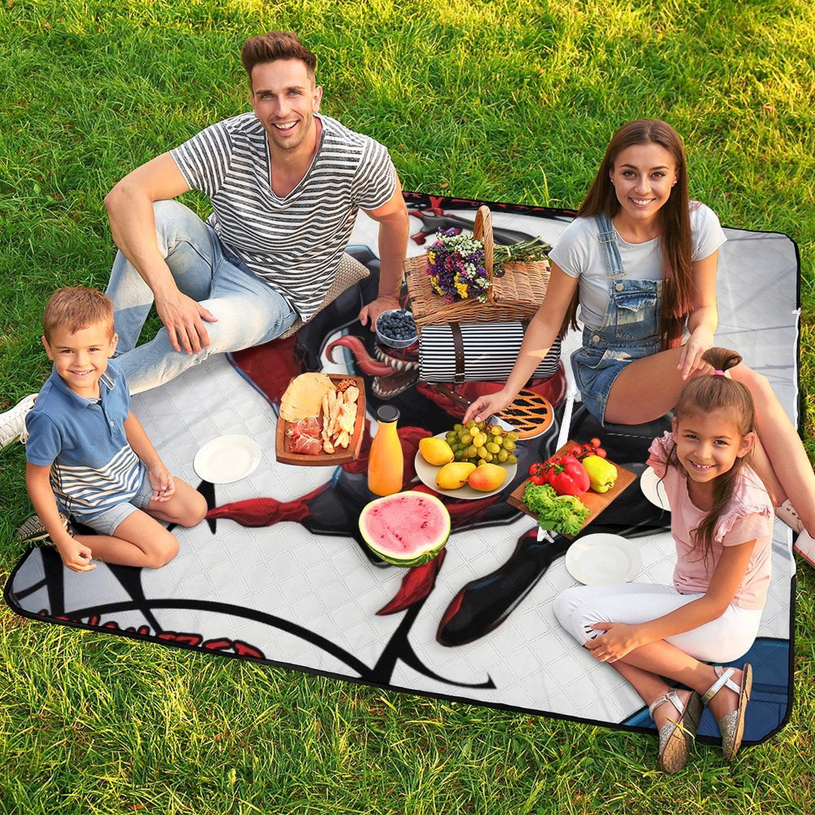 SPIDERMAN MAXIMUM VENOM VENOMIZED MILES MORALES Extra Large Picnic Outdoor Blanket,59 x 59 ...