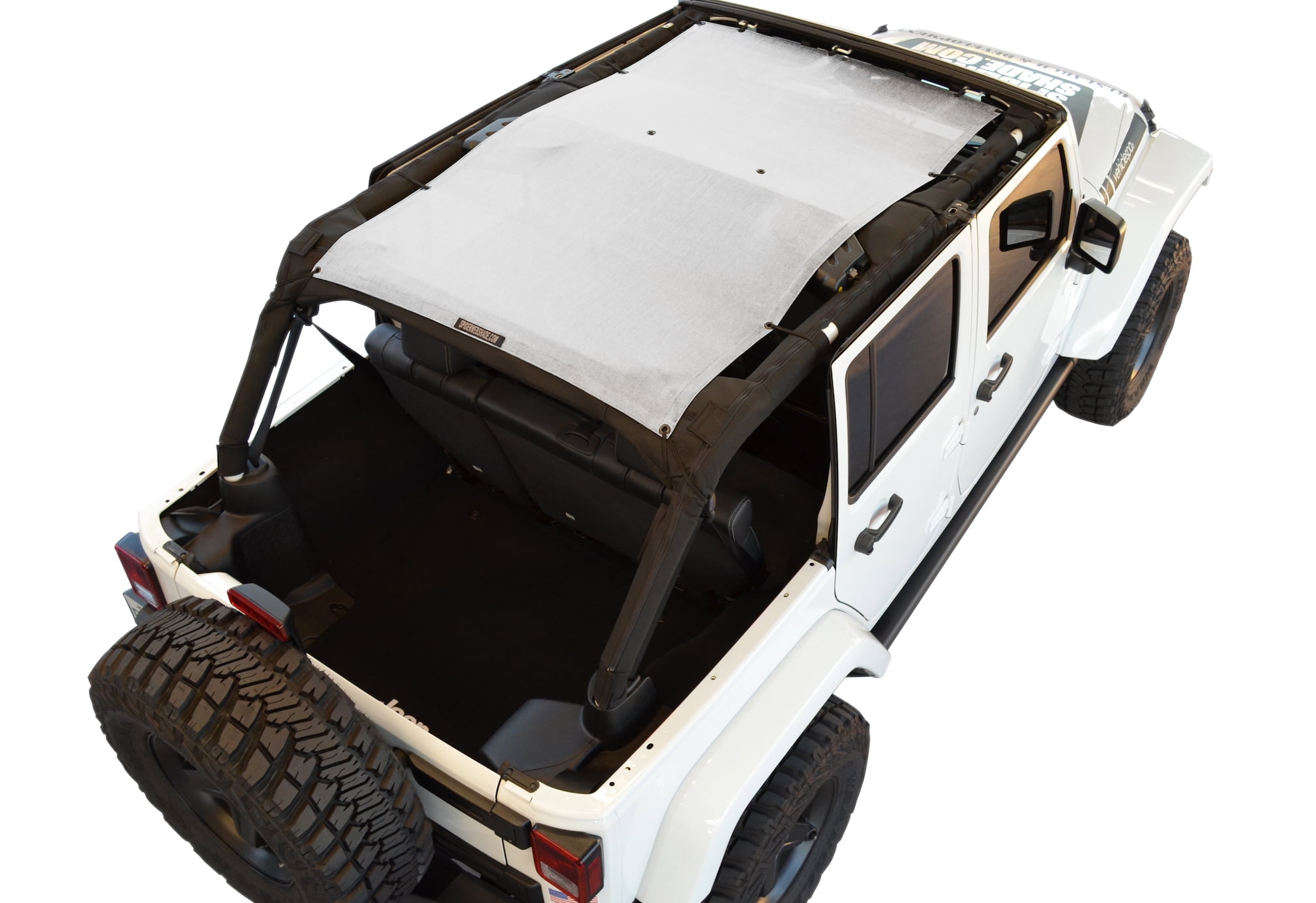 SPIDERWEBSHADE Jeep Wrangler Mesh Shade Top Sunshade UV Protection ...