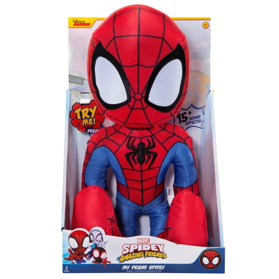 SPIDEY & FRIENDS Talking Toy, Stuffed Animal Spider Plushie Doll, 12 ...