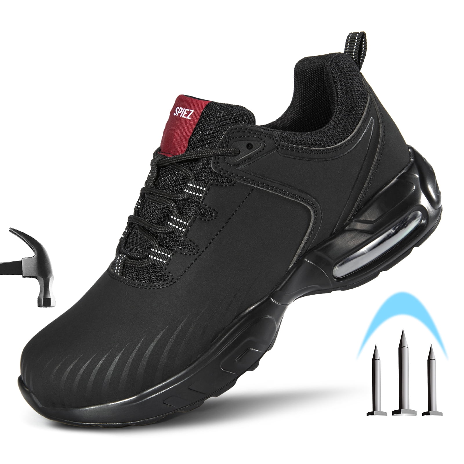 SPIEZ Composite Toe Shoes for Men Work, Safety Shoes Lightweight Slip ...