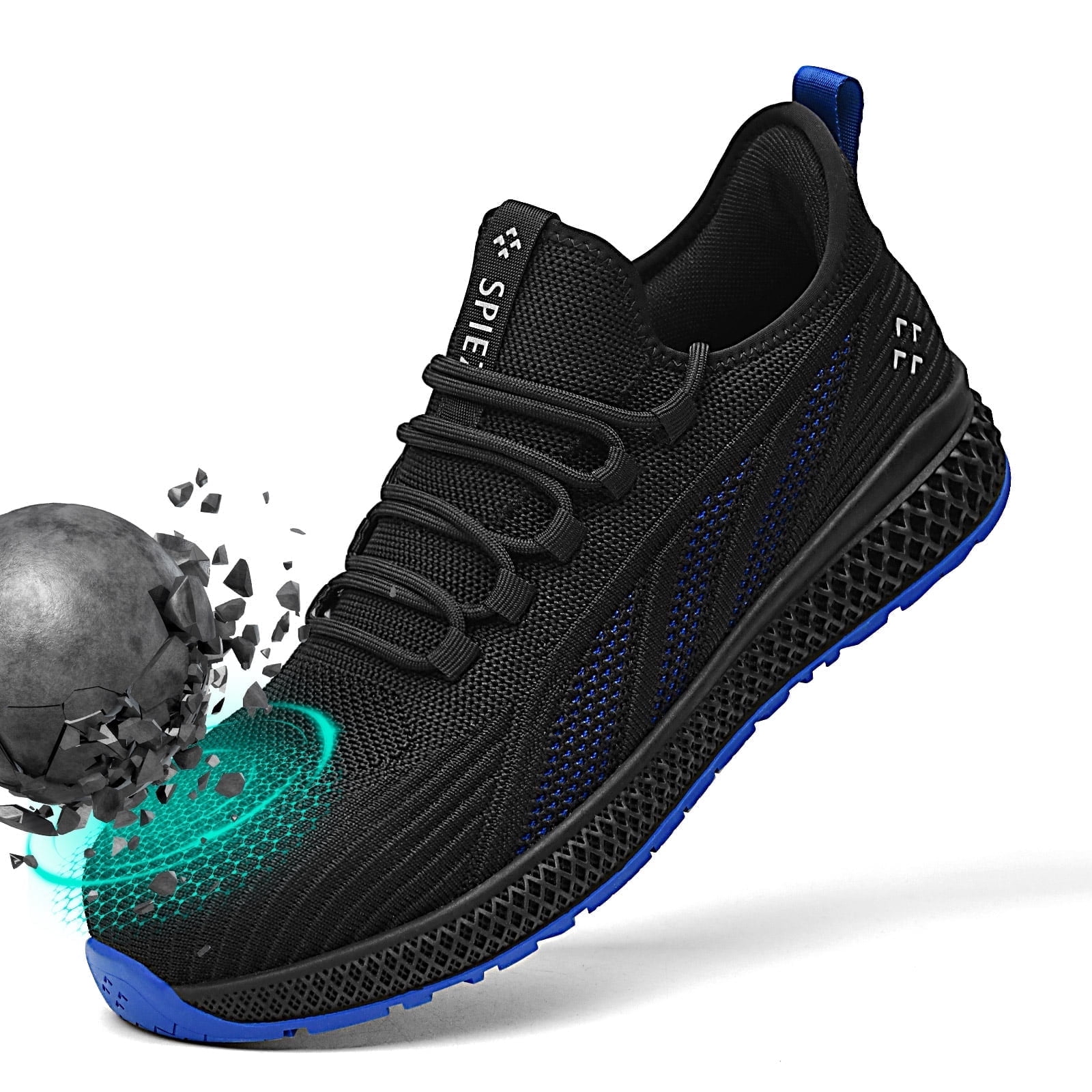 SPIEZ® Unisex Composite Toe Shoes,Breathable Work Sneakers, Lightweight ...