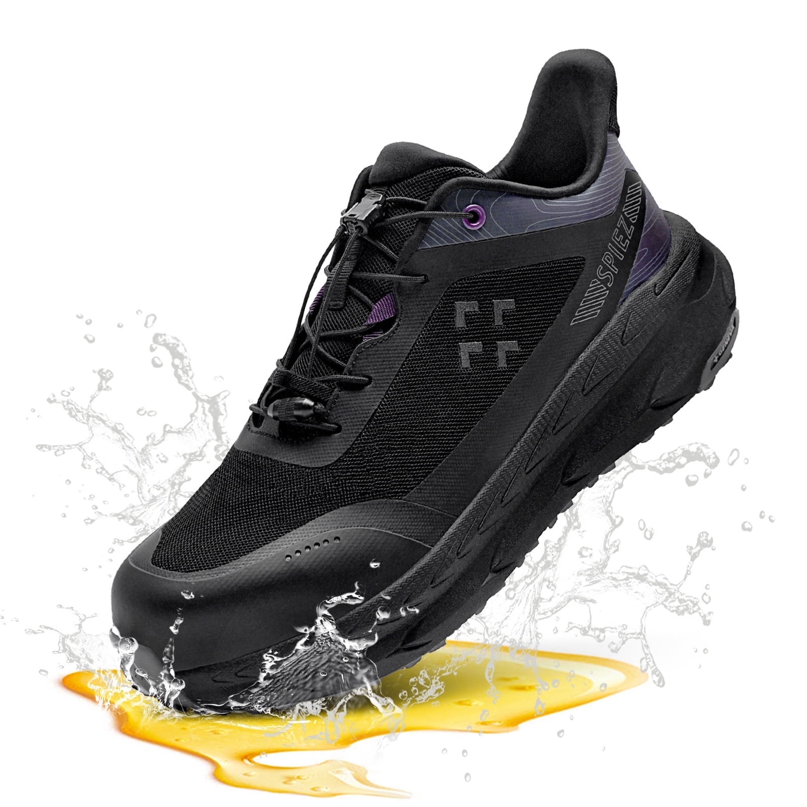 SPIEZ® Men's Composite Toe Work Shoes,Oil-Resistant SRC Non Slip Shoes ...