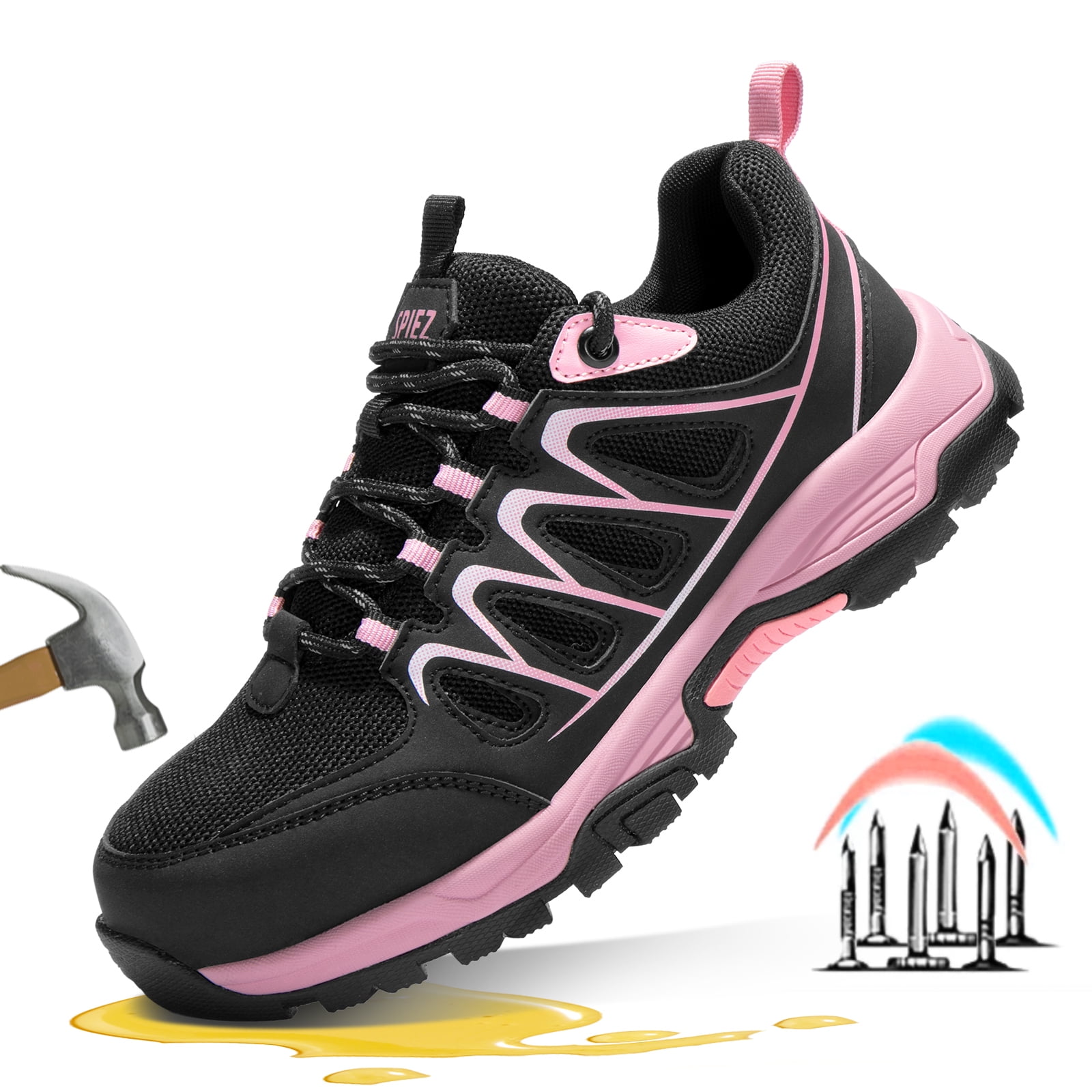 SPIEZ® Women Oil-Resistant Non Slip Safety Shoes,EN ISO 20345 Standard ...