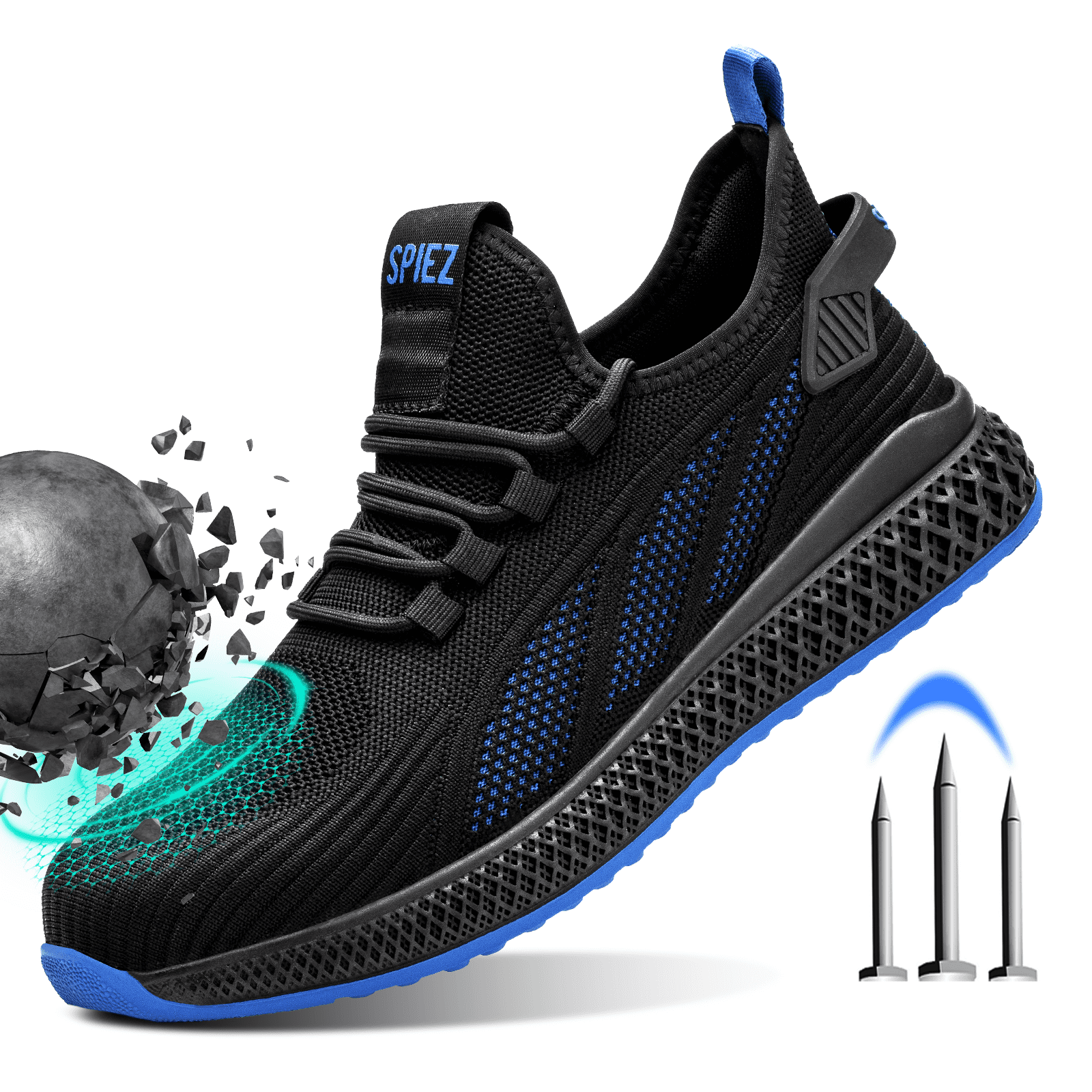 SPIEZ® Unisex Composite Toe Safety Shoes–ASTM Certified Puncture ...