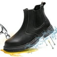 SPIEZ Men's Steel Toe Chelsea Safety Boots, Non-Slip Waterproof Welding ...