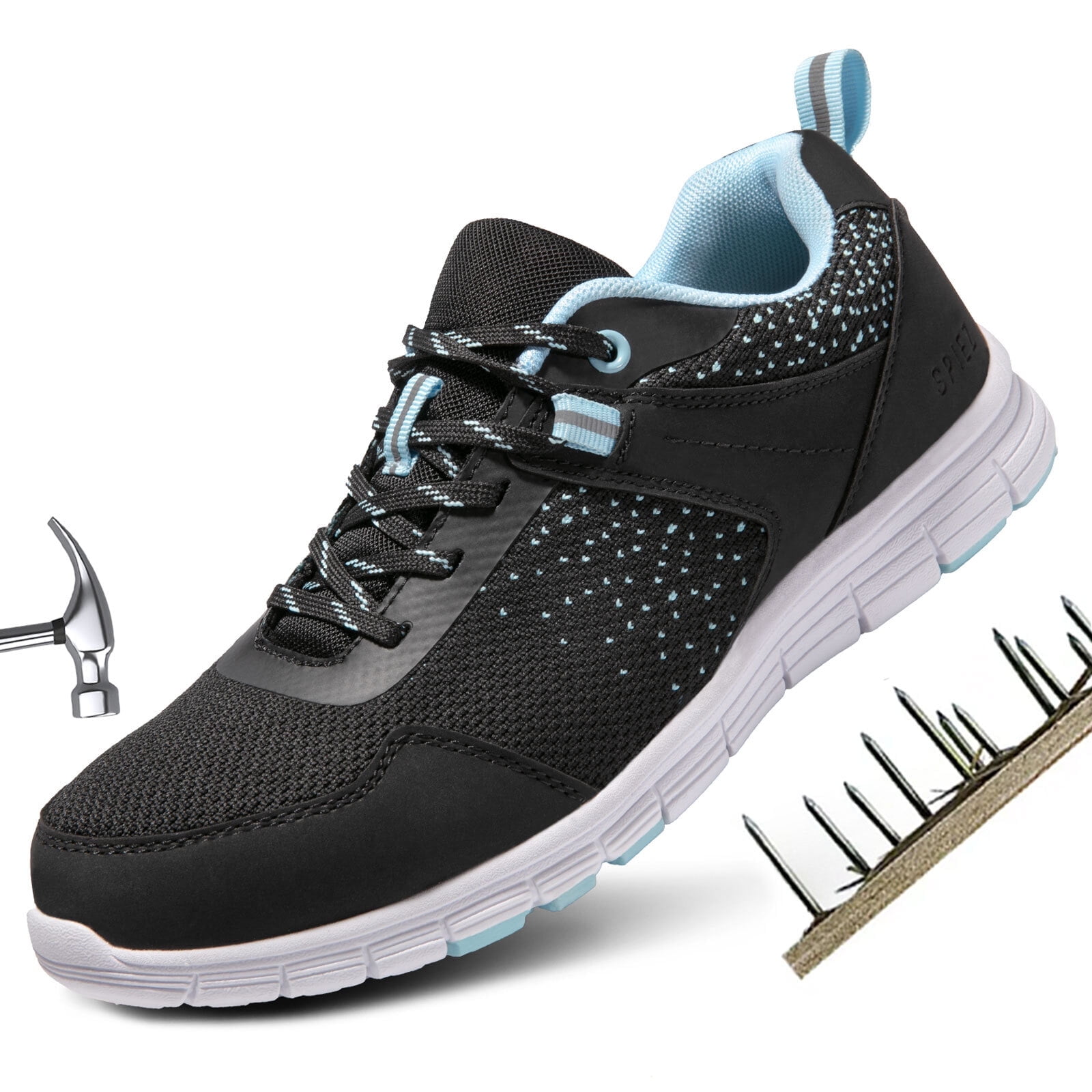 SPIEZ® Women's Lightweight Safety Shoes with Composite Toe, Slip ...