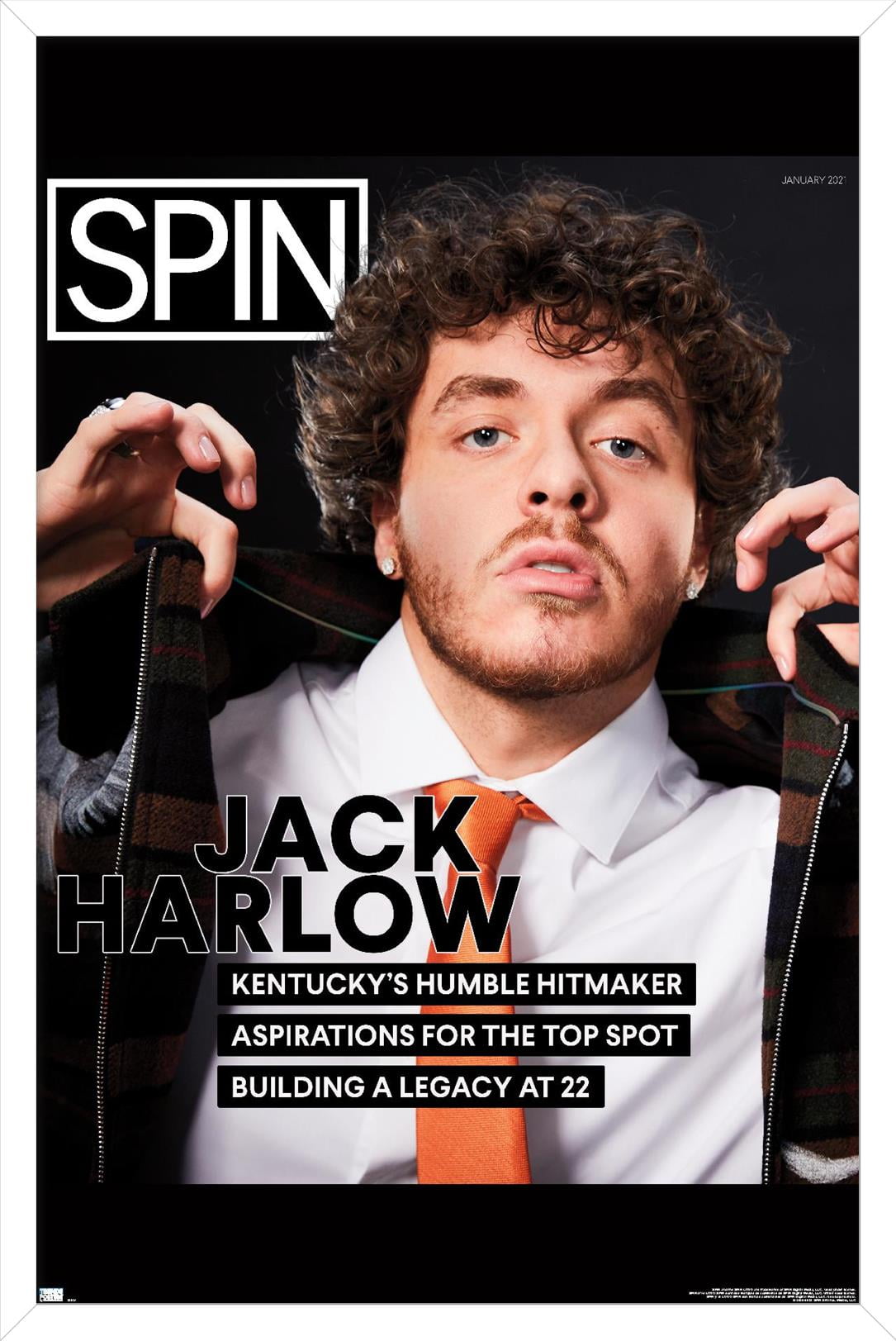 SPIN Magazine - Jack Harlow 21 Wall Poster, 14.725" x 22.375" Framed ...