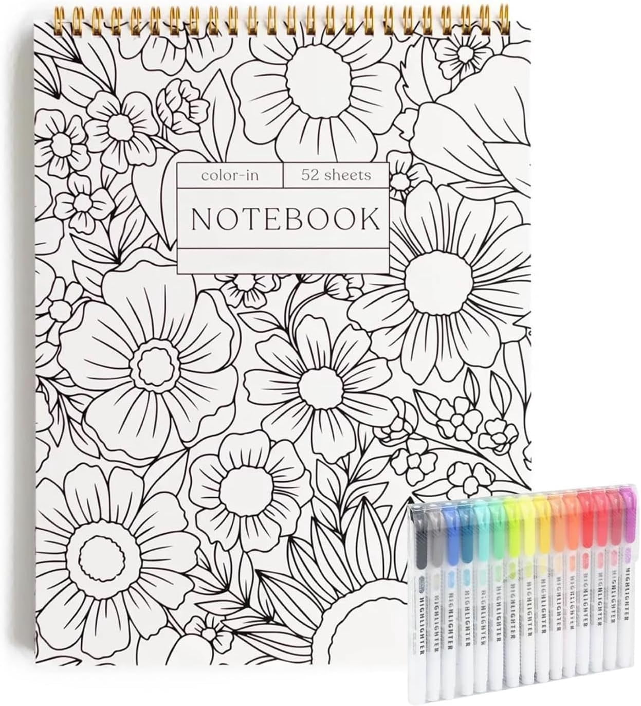 IN SPIRAL NOTEBOOK & DAILY PLANNER Color-in Spiral Notebook & Daily ...