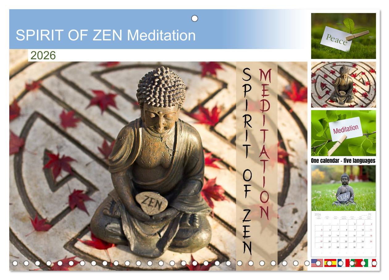 SPIRIT OF ZEN Meditation (Monthly Wall Calendar 2026 11.7 x 16.5 (open ...