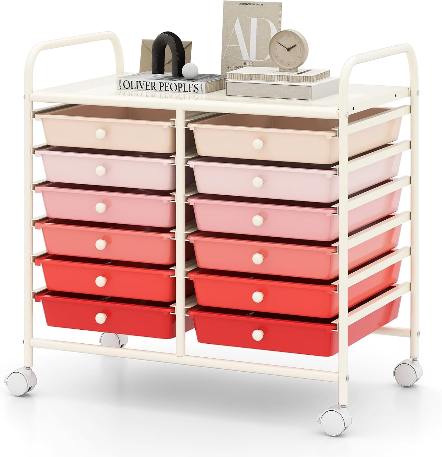 SPITEZ 12-Drawer Rolling Storage Cart - Mobile Utility Cart on Wheels ...