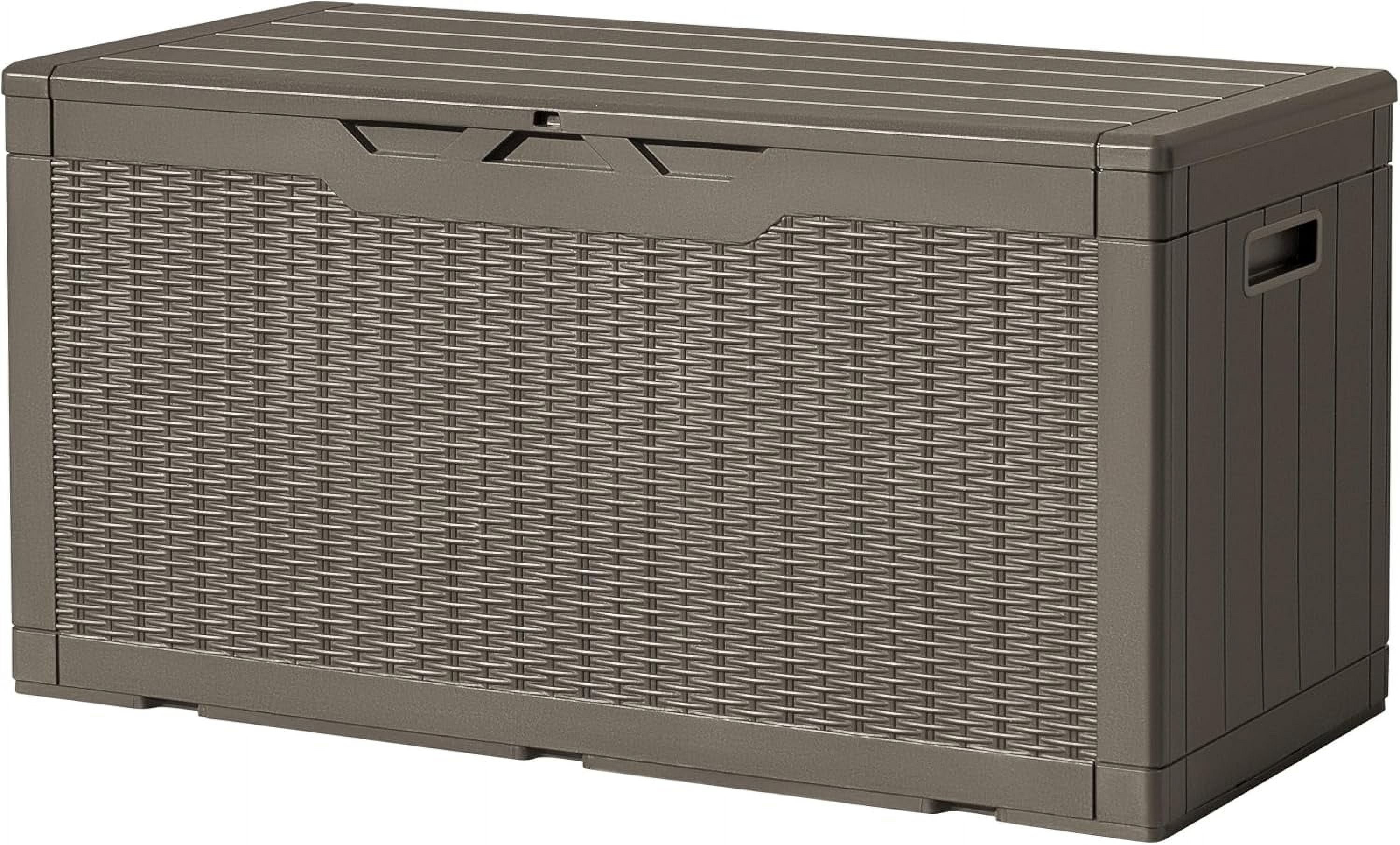 SPITEZ 97 Gallon Deck Box, Waterproof Resin Outdoor Storage Box for ...