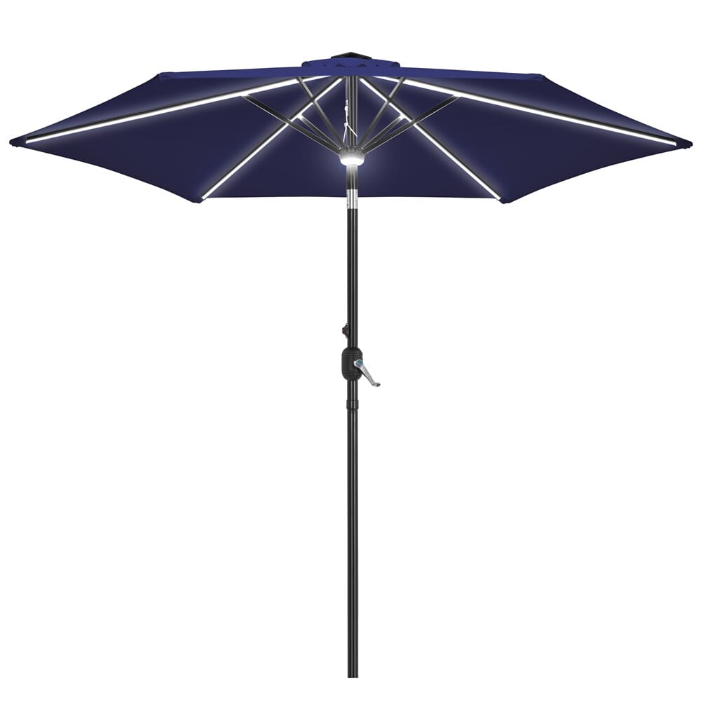SPITEZ 9FT Solar Lighted Patio Umbrella Large Outdoor Umbrella with ...